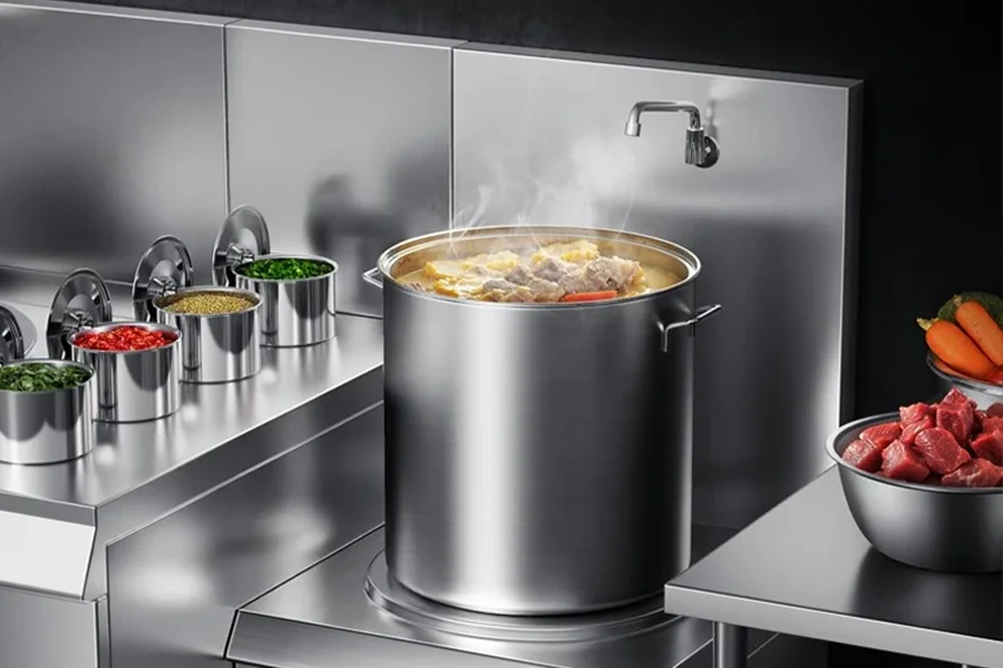 Commercial 2 Burner Induction Stockpot for Commercial